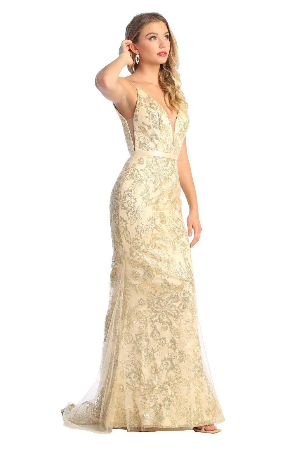 Cindy Collection 50439 Lace & Sequin Dress | NORMA REED